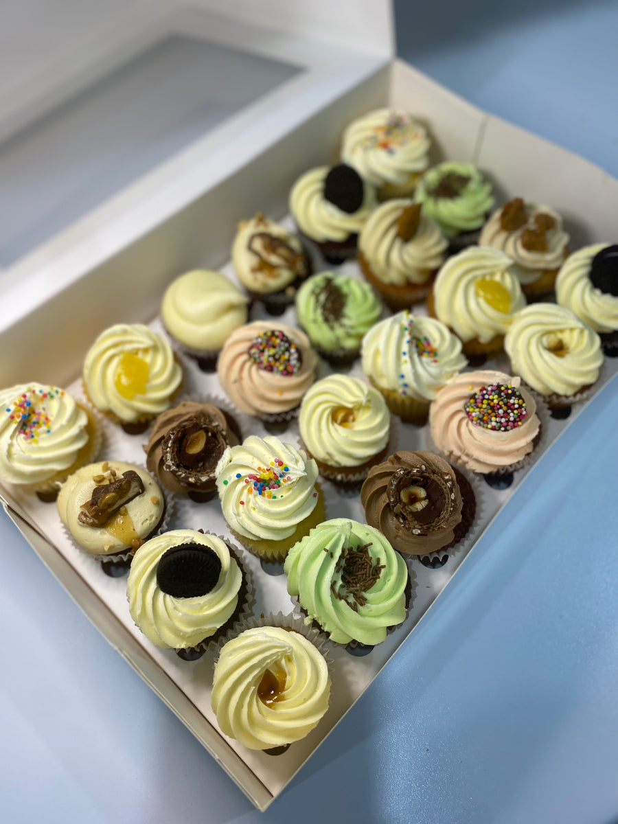 mixed flavours box - cupcakes -24 mini cupcakes – Lushcups Designer ...