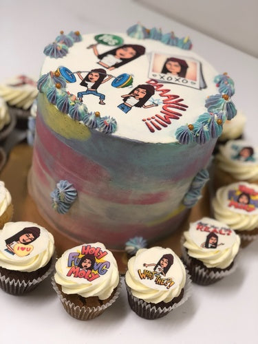6" BITMOJI cake +24 mini cupcakes – Lushcups Designer Cupcakes